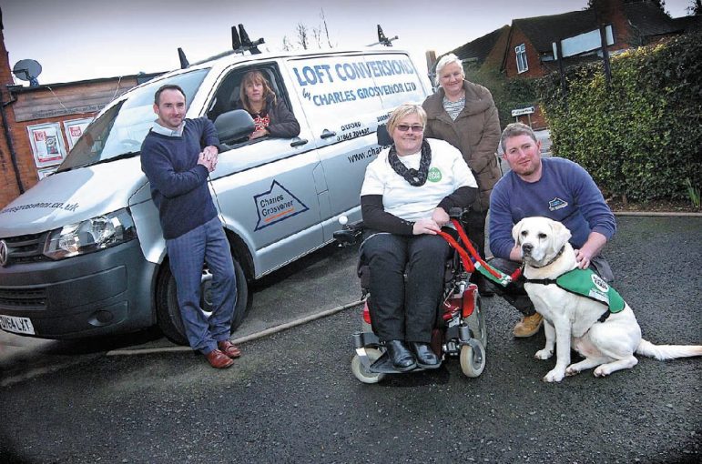 Gilbert the dog and Kathy say thank you to Redditch firm Charles ...