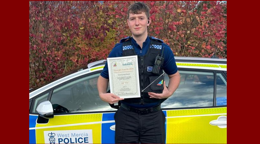 Redditch PCSO Jake wins prestigious award for services to the local ...